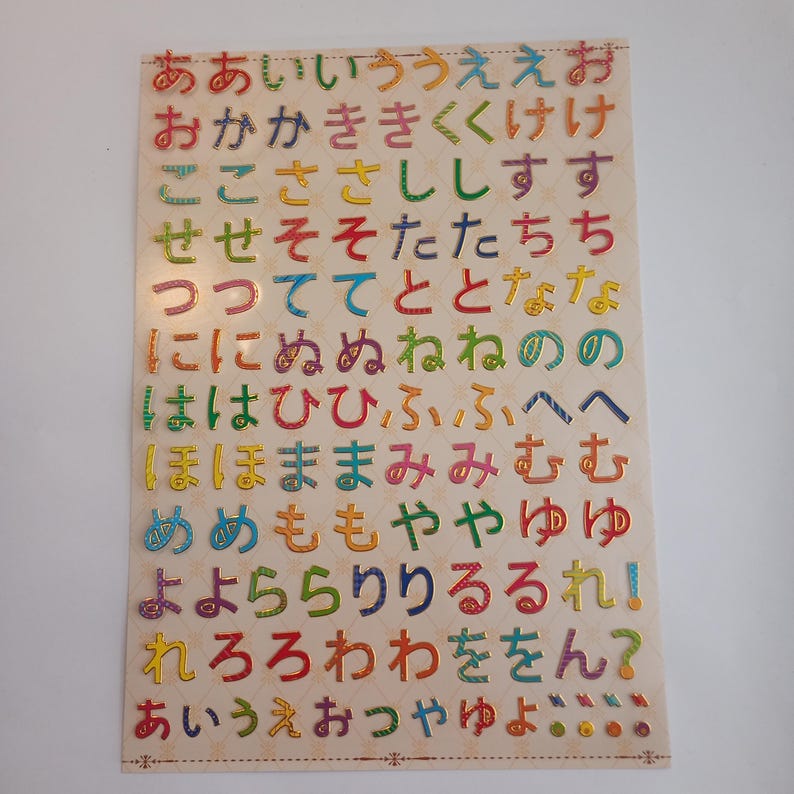 Japanese Sticker "hiragana" - Etsy