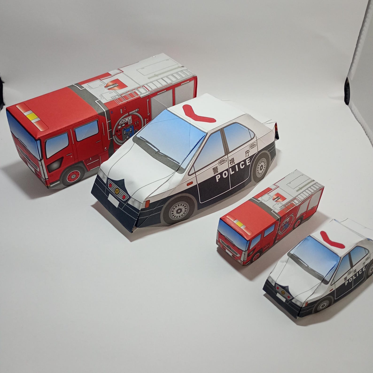 Fire Engine & Police Car Origami - Etsy