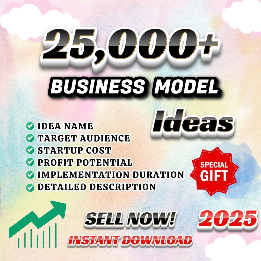 25,000 Business Model Ideas | Downloadable Digital Product | Startup ...