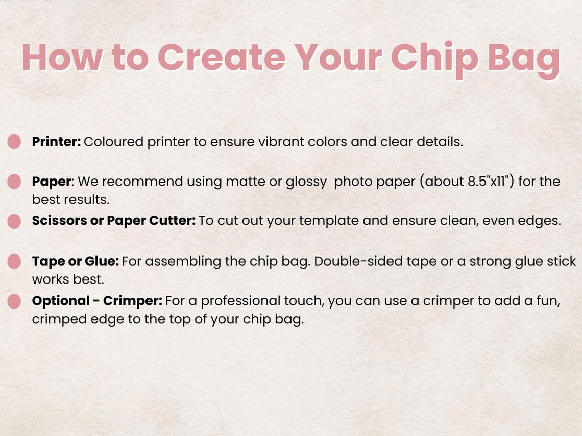 Chip Bag Template - Etsy
