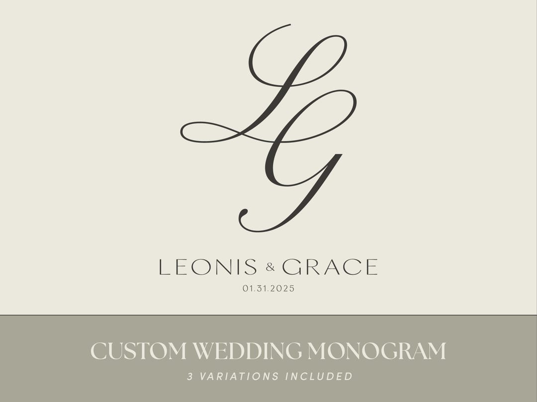 Simple Wedding Monogram Logo | Monogram Template | Couple Wedding ...