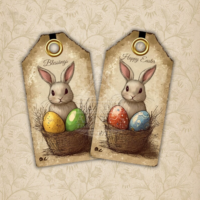 Vintage Easter Bunny Labels, Crafts, Printables, Junk Journal ...