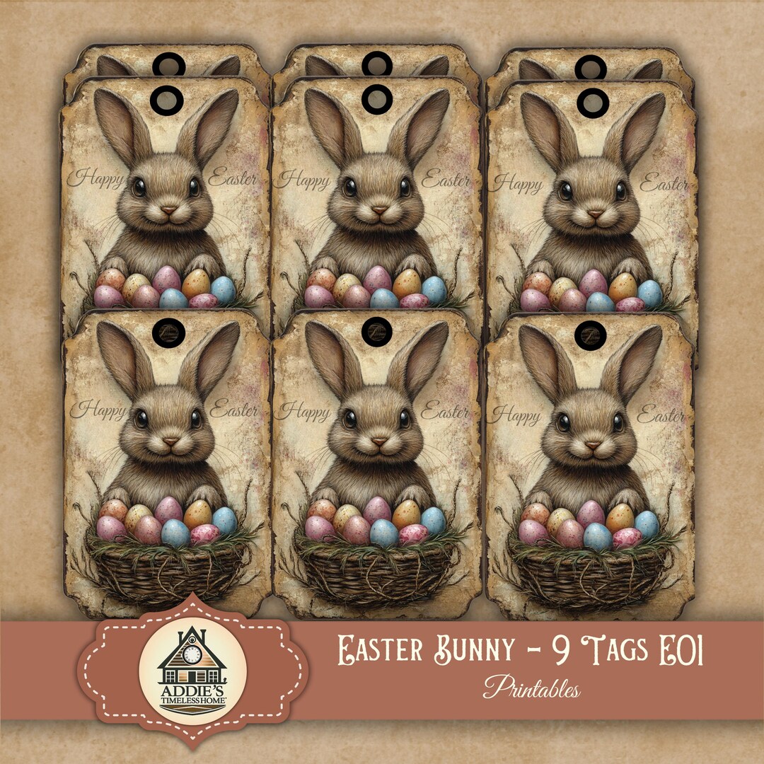Easter Bunny Labels, Printables,junk Journal, Decoupage, Scrapbooking ...