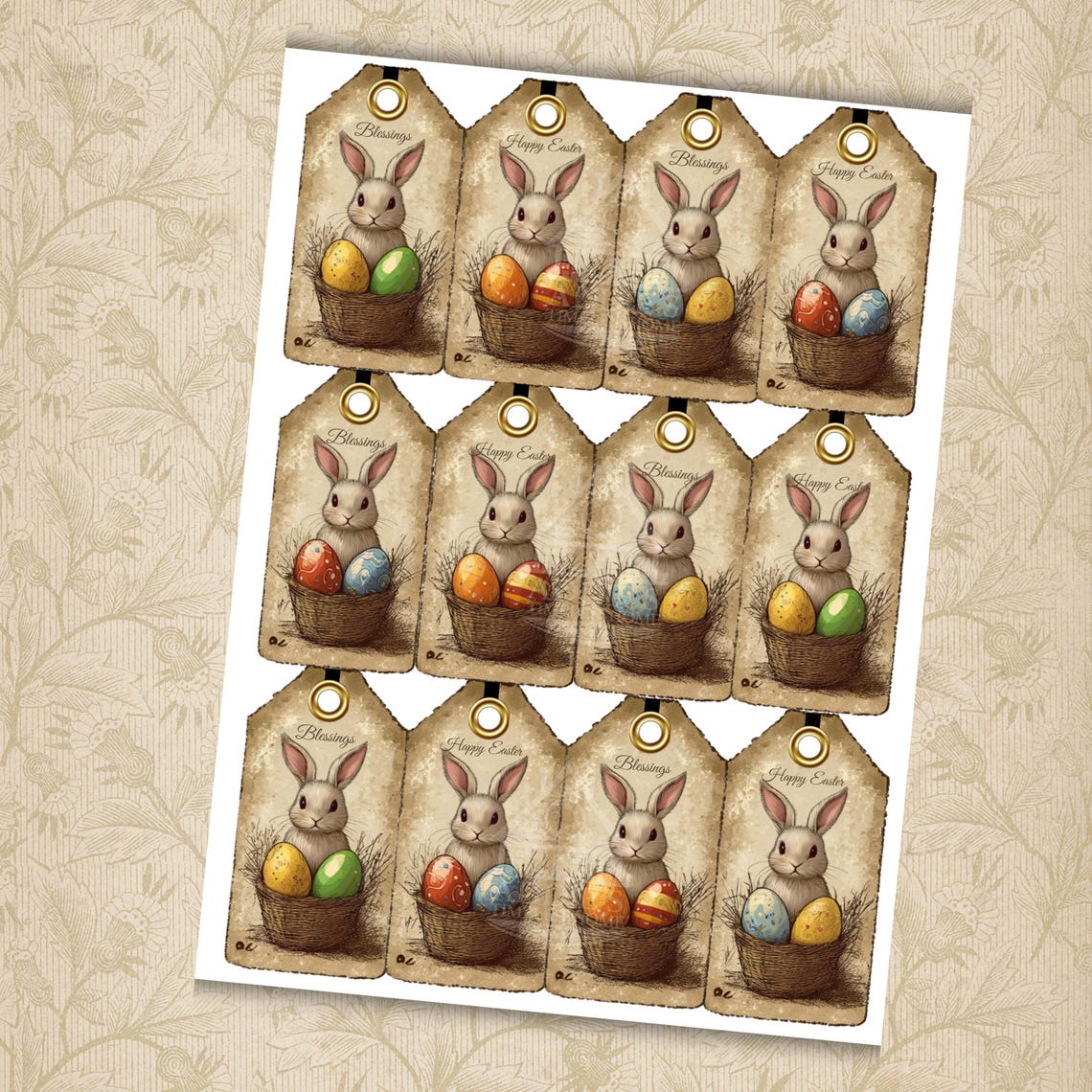 Vintage Easter Bunny Labels, Crafts, Printables, Junk Journal ...