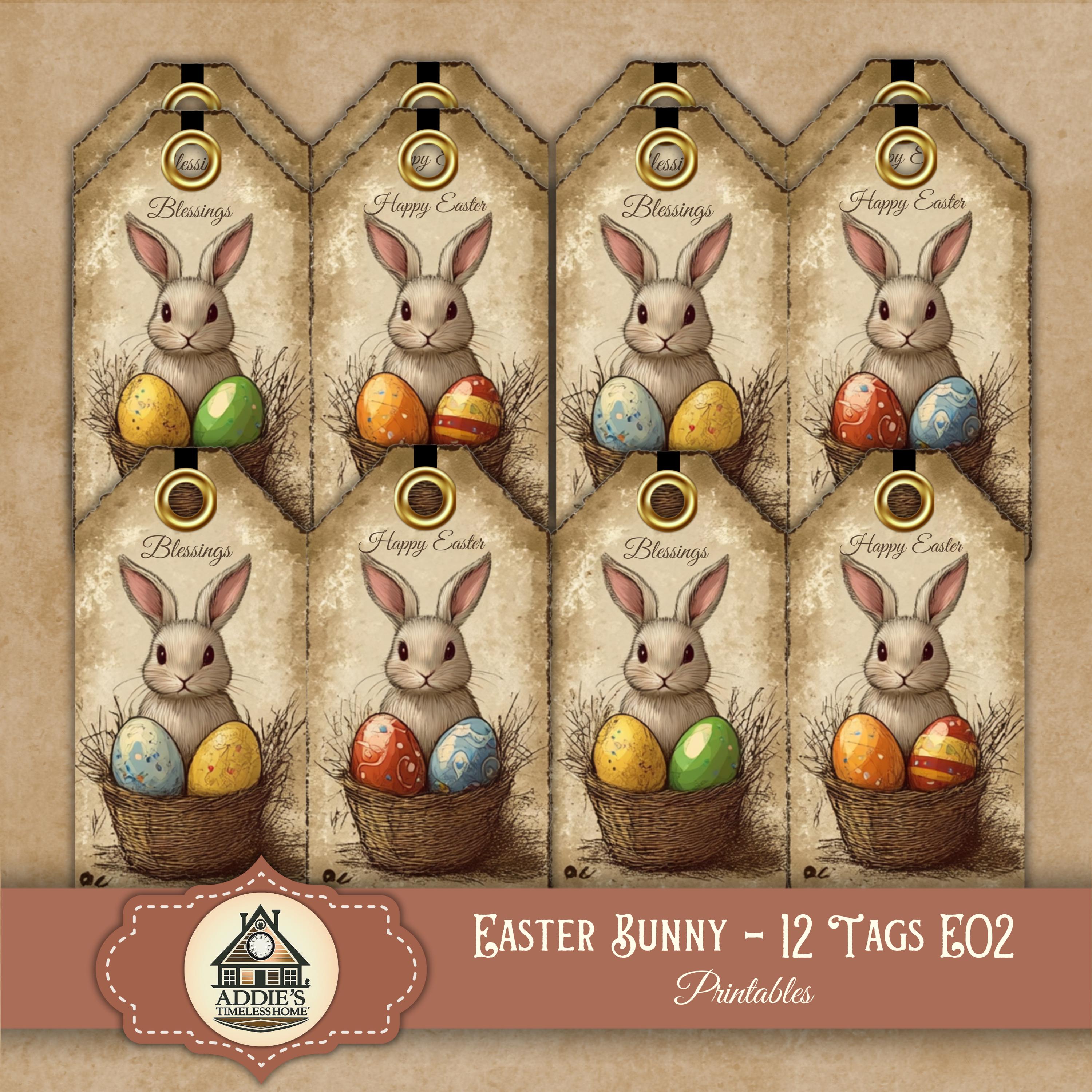 Vintage Easter Bunny Labels, Crafts, Printables, Junk Journal ...