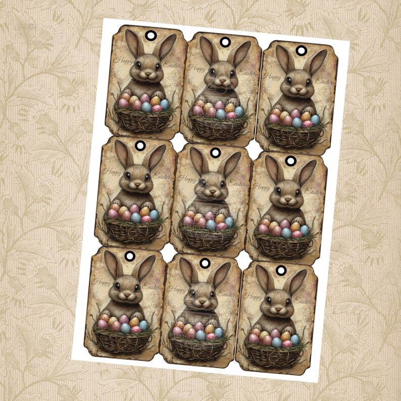 Easter Bunny Labels, Printables,junk Journal, Decoupage, Scrapbooking ...
