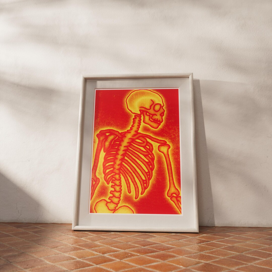 Bold Skeleton Wall Art - Thermal Skeleton Pop Art Poster - Grunge ...