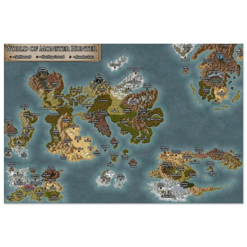 Monster Hunter World Map - Etsy