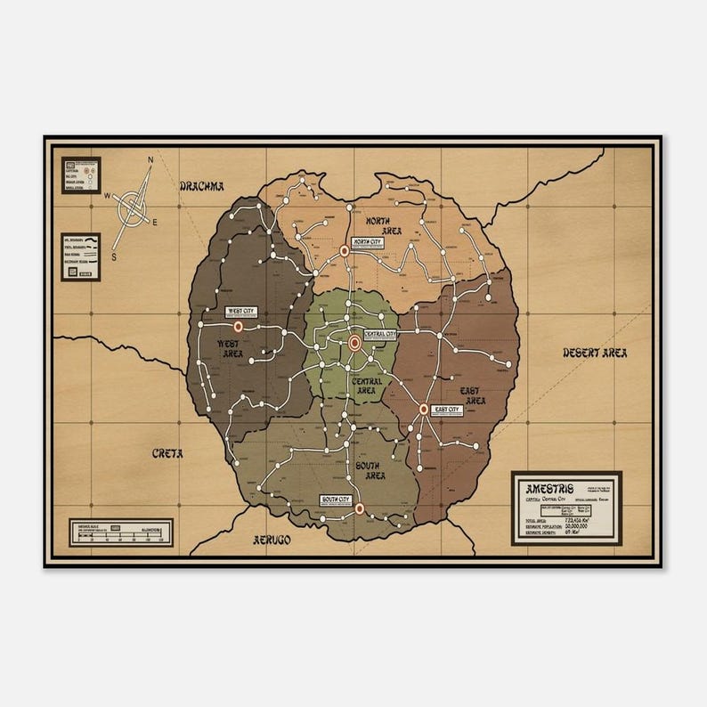 Fullmetal Alchemist - World Map - Etsy