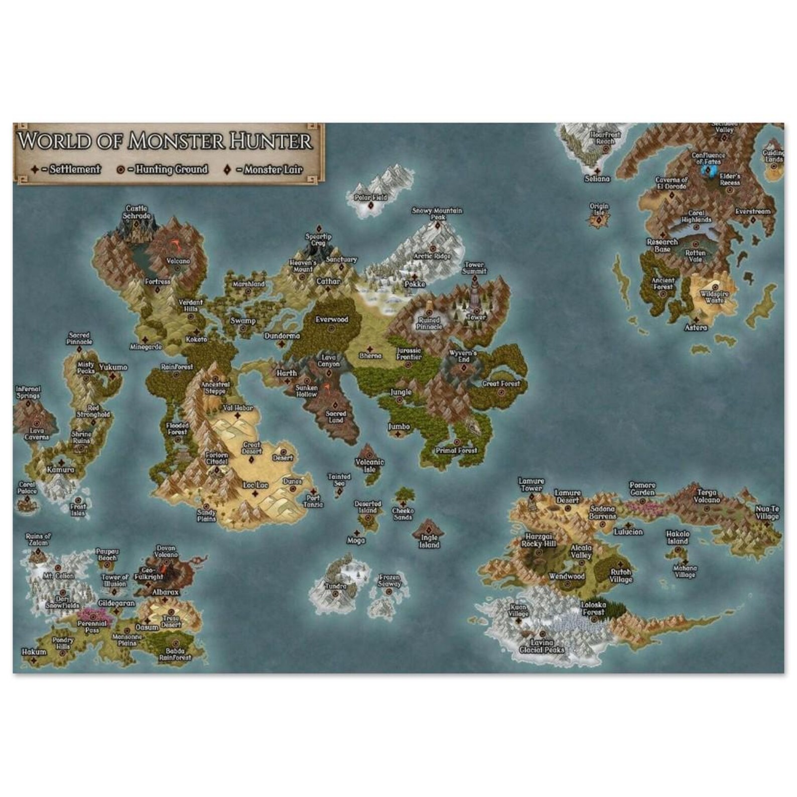 Monster Hunter World Map - Etsy