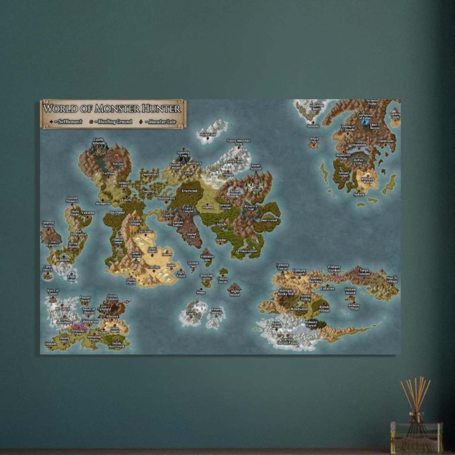 Monster Hunter World Map - Etsy