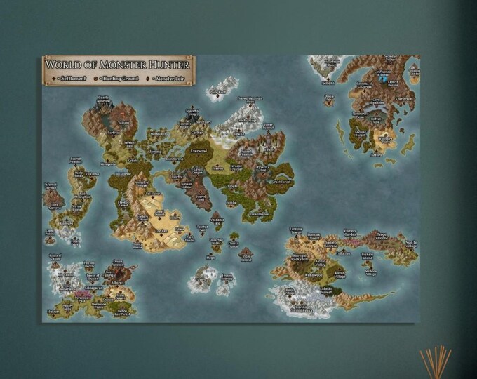 Monster Hunter World Map - Etsy