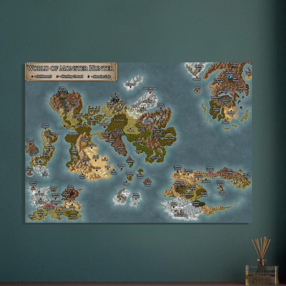 Monster Hunter World Map - Etsy