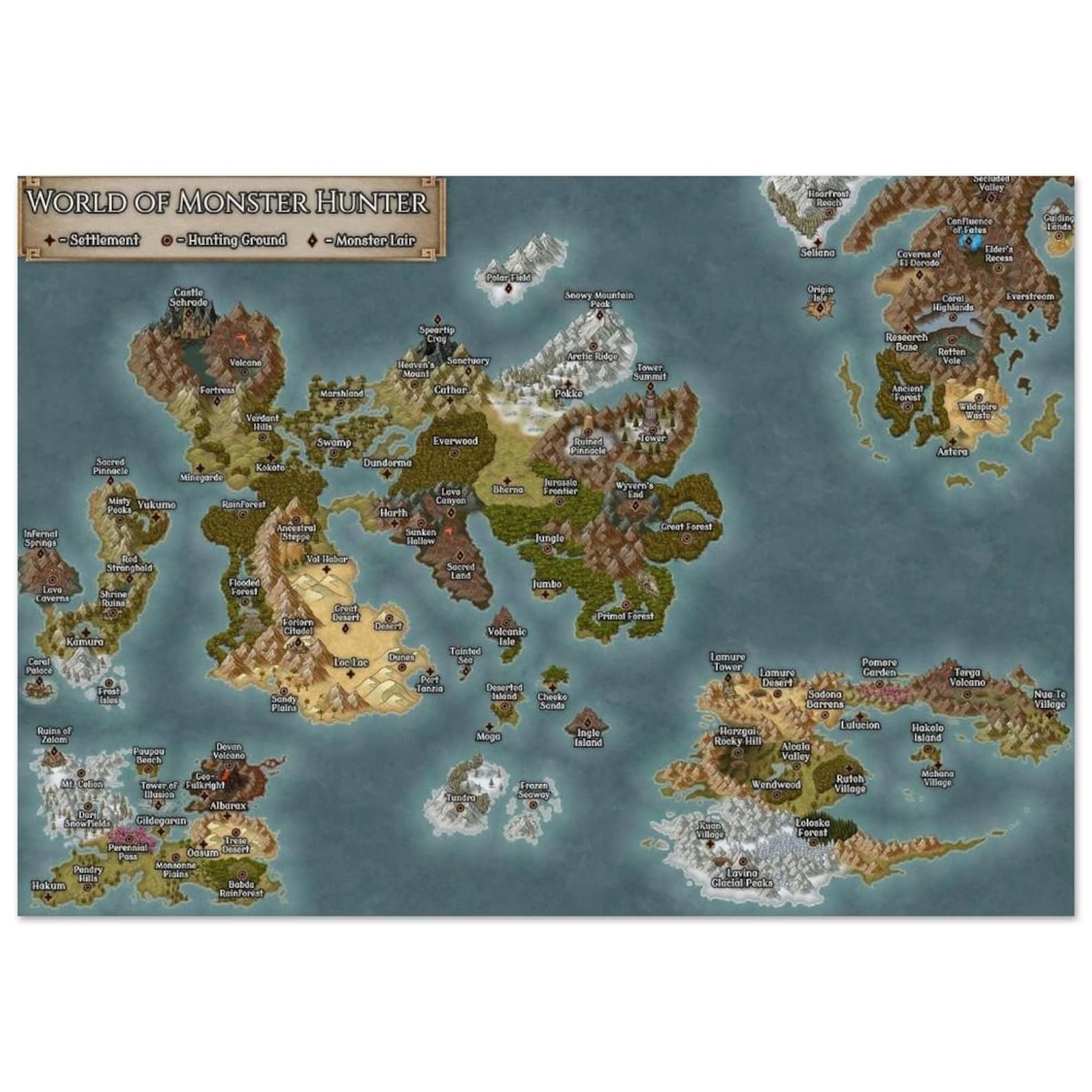 Monster Hunter World Map - Etsy