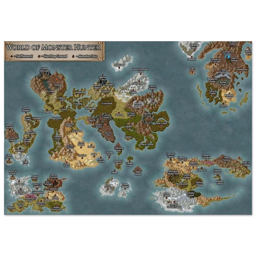Monster Hunter World Map - Etsy