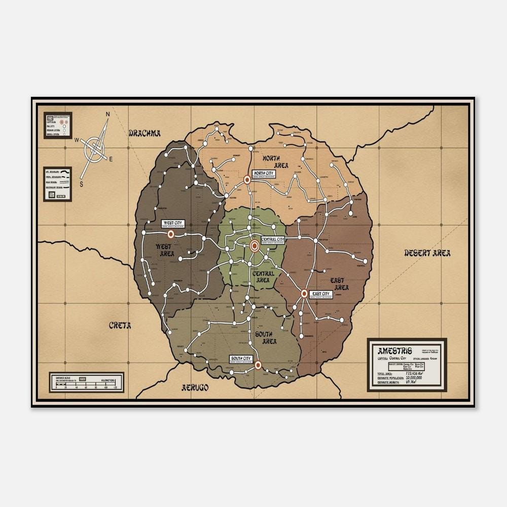 Fullmetal Alchemist - World Map - Etsy