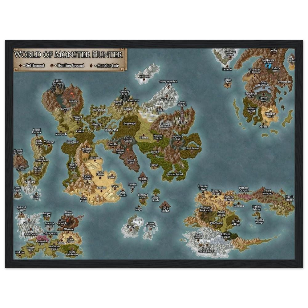 Monster Hunter World Map - Etsy