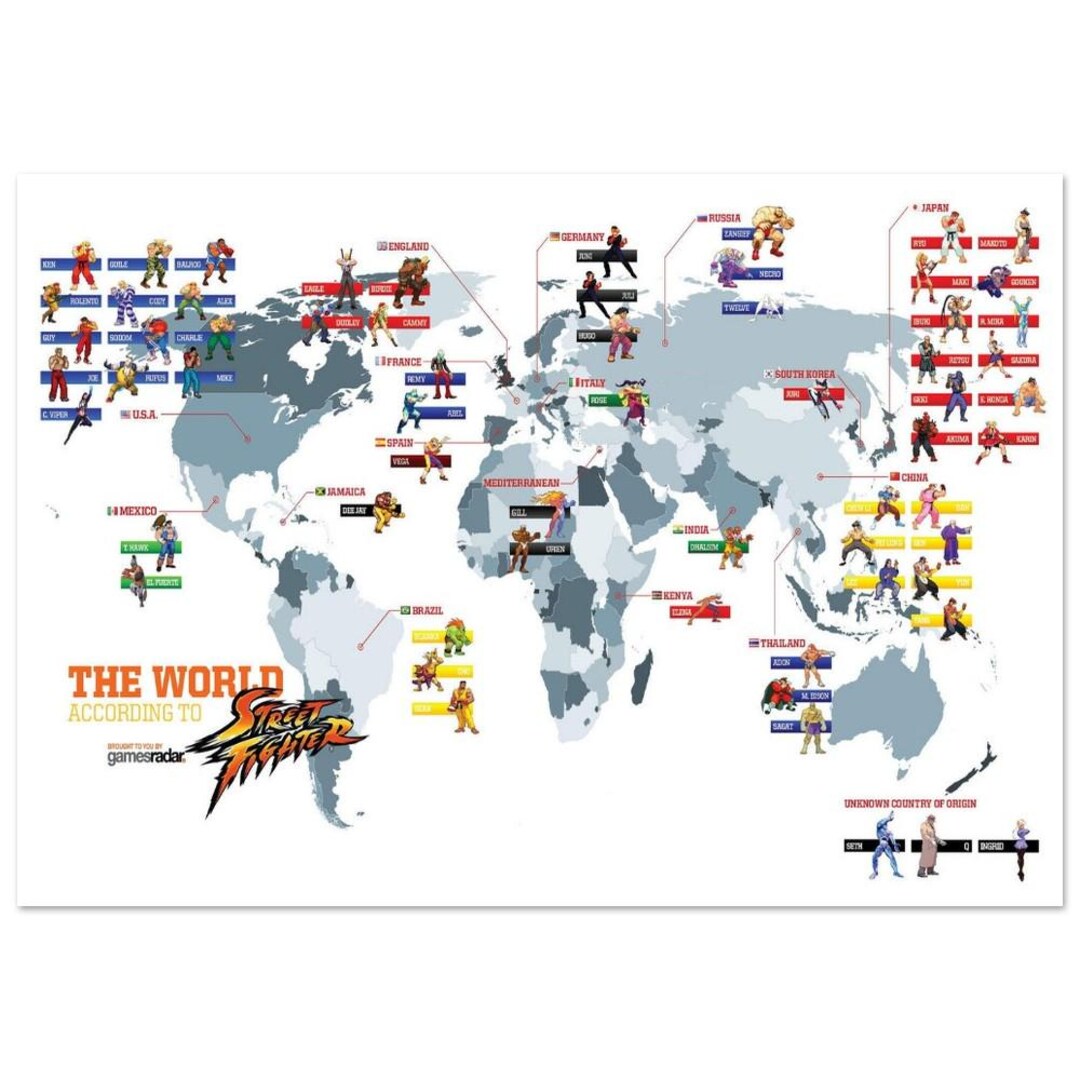 Street Fighter World Map - Etsy