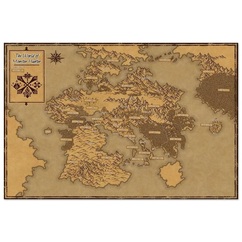 Monster Hunter World Map - Etsy