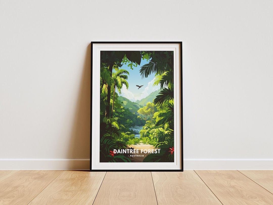 Daintree Rainforest Poster - Lush Greenery and Wildlife Art Print of ...