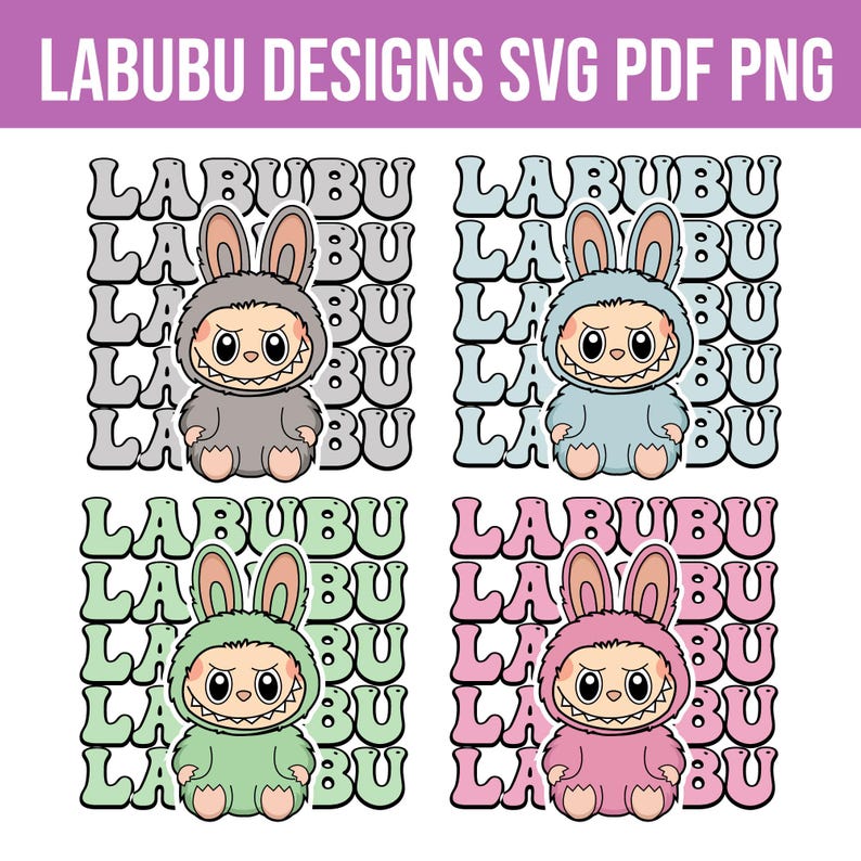 Labubu Designs SVG Bundle, Labubu Clipart, Labubu PNG, Cute Labubu ...