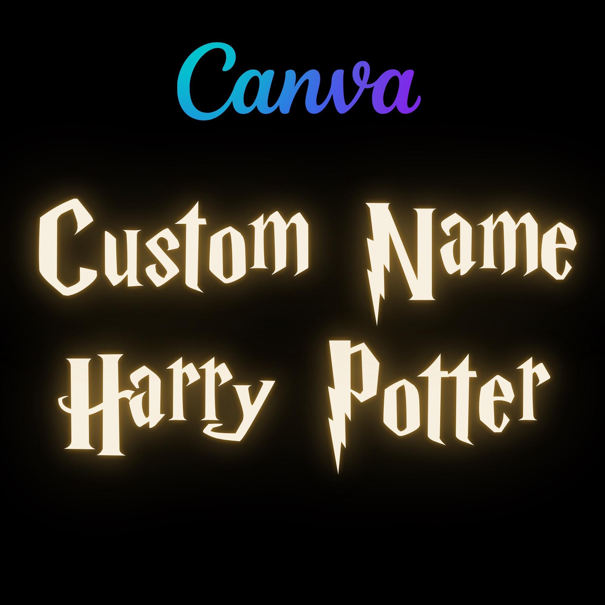 Hary Potter Font Canva Template Custom Name Halloween Font Wizard ...