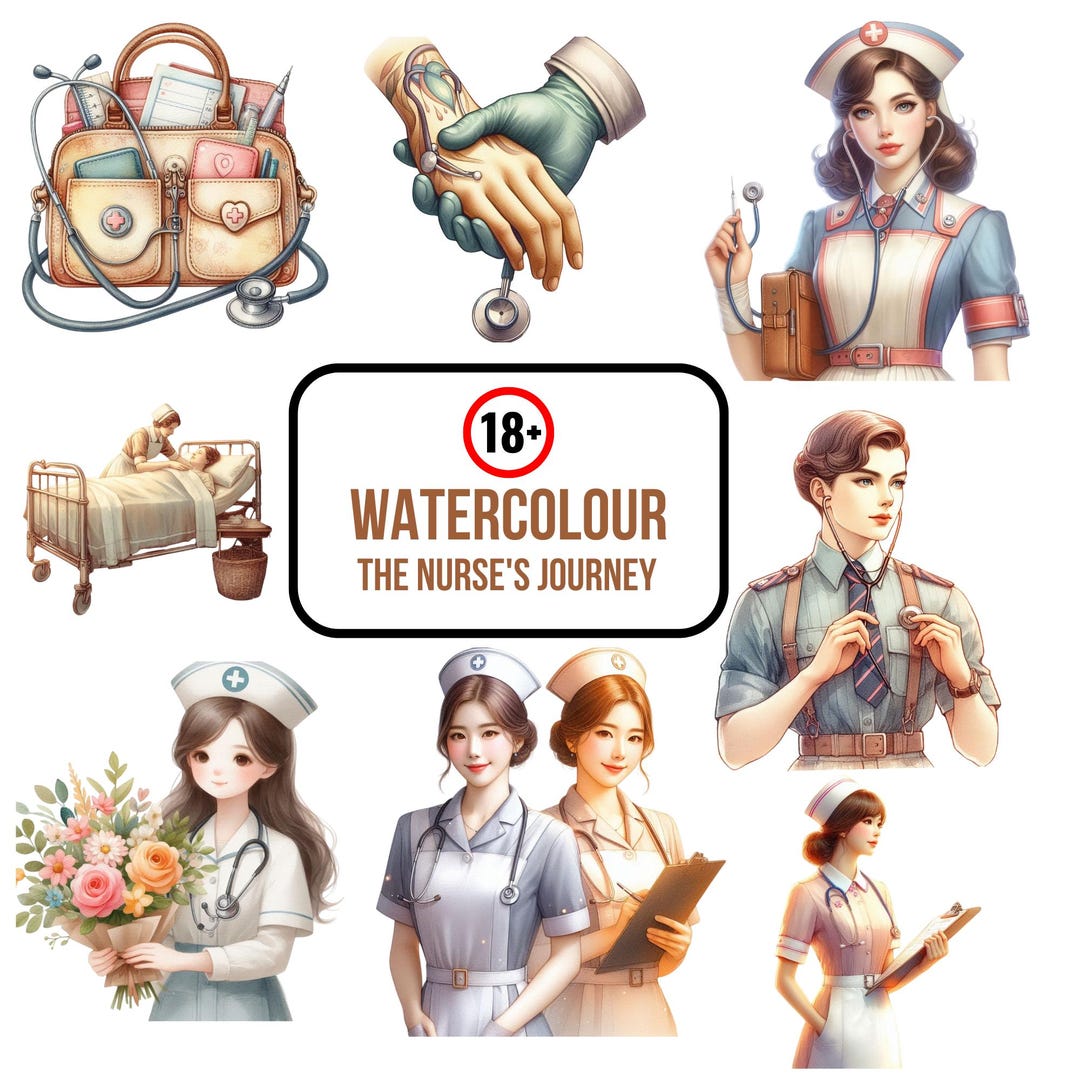 Watercolor Medical Clipart, Healthcare PNG, Nurse Clipart, Doctor ...