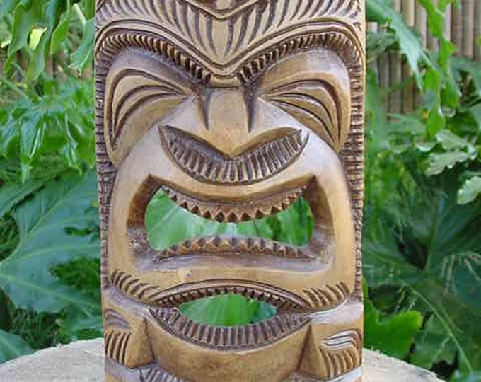 Vintage Hand Carved Hawaiian Tiki Statue-polynesian Wood Carving of a ...