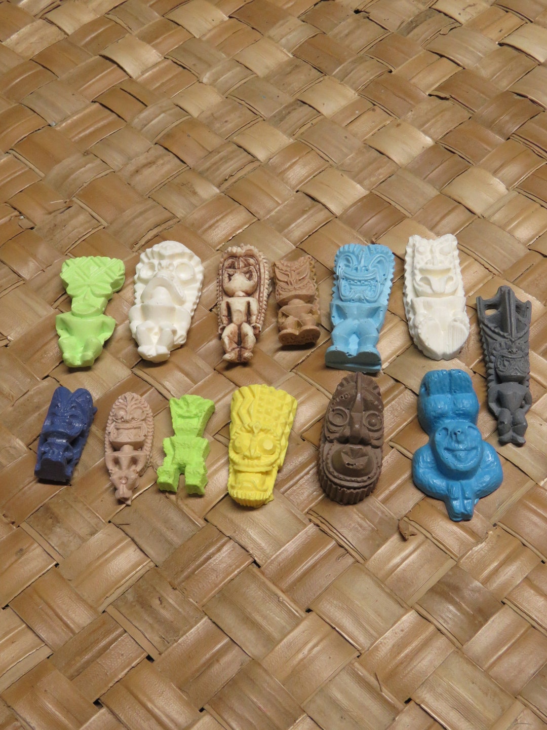 Tiki Pendants-lot# 43 Set of 13 Classic Vintage Hawaiian Recast Tiki ...