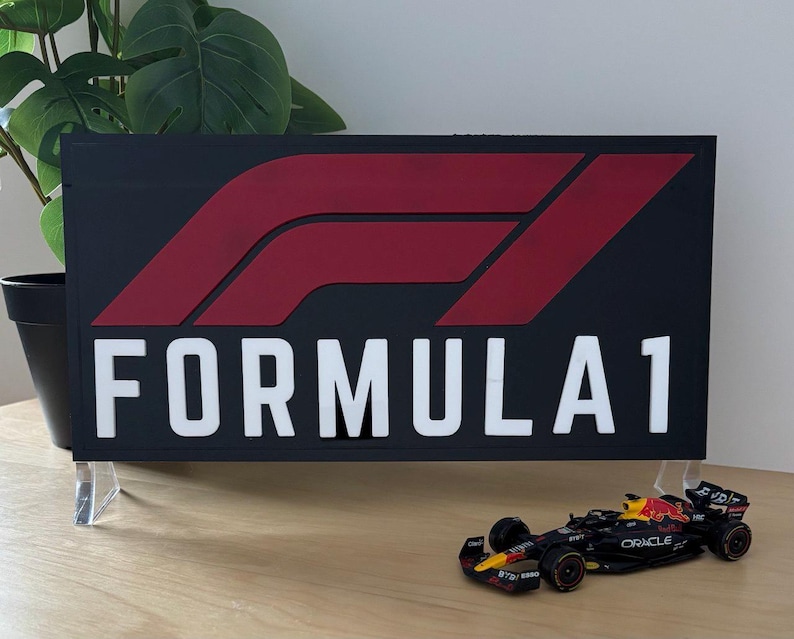 F1 Sign - Formula 1 Wall Art - Grand Prix Desk Decor - F1 Gift for Him ...