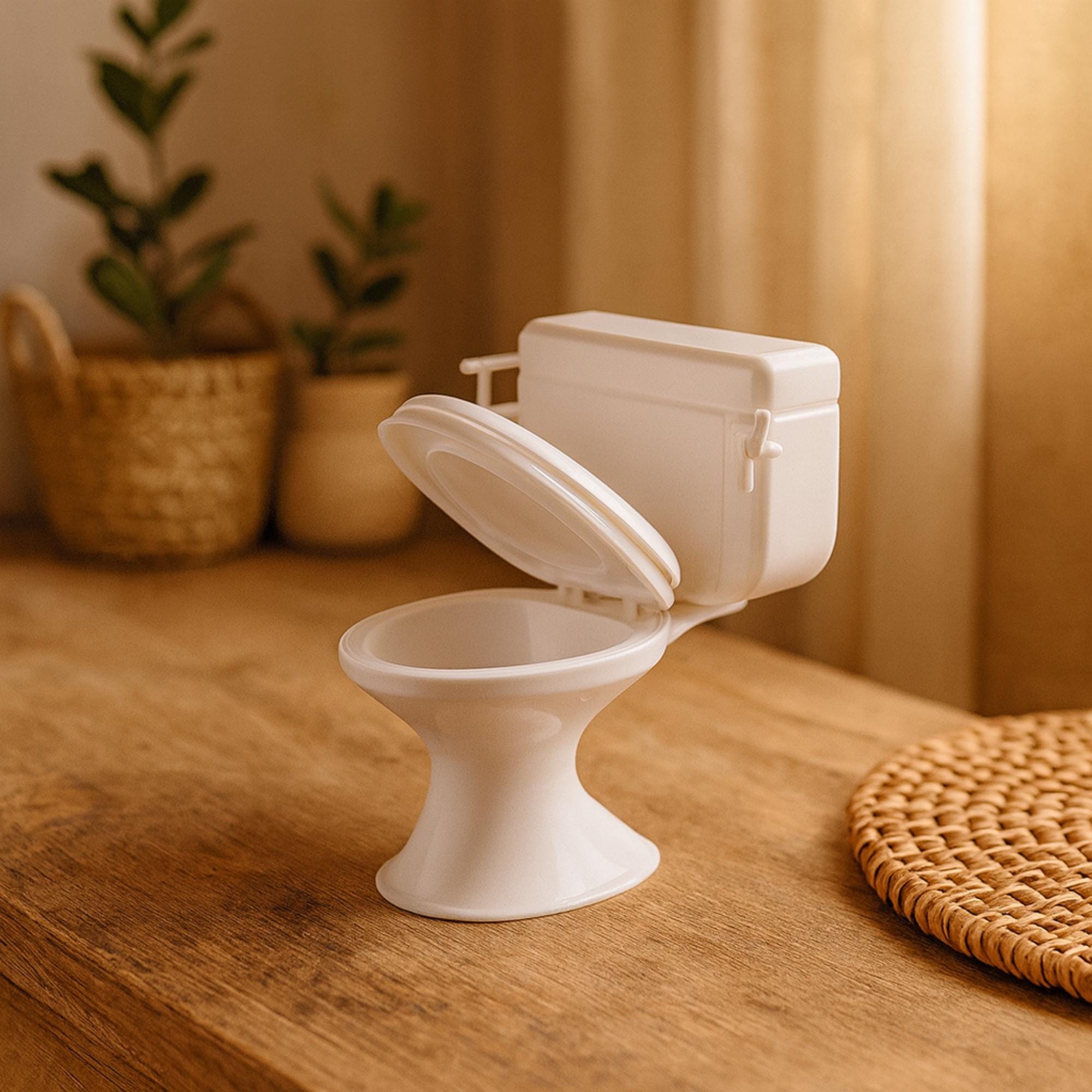1:6 Scale Miniature Toilet | Functional Dollhouse Toilet | Doll ...
