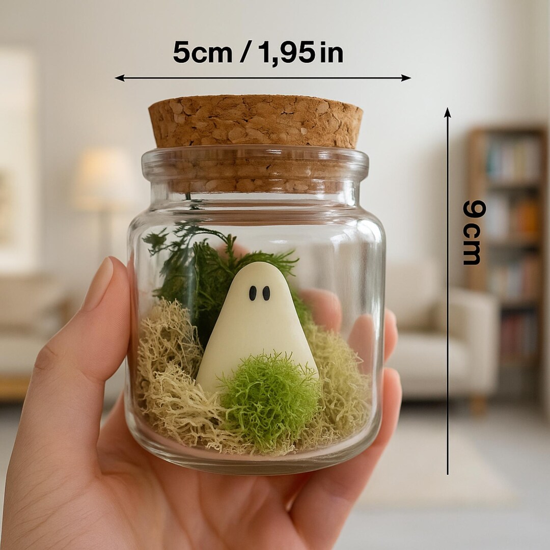 Ghost in a Jar – Mini Spooky Pet Ghost, Halloween Desk Decor, Gothic ...
