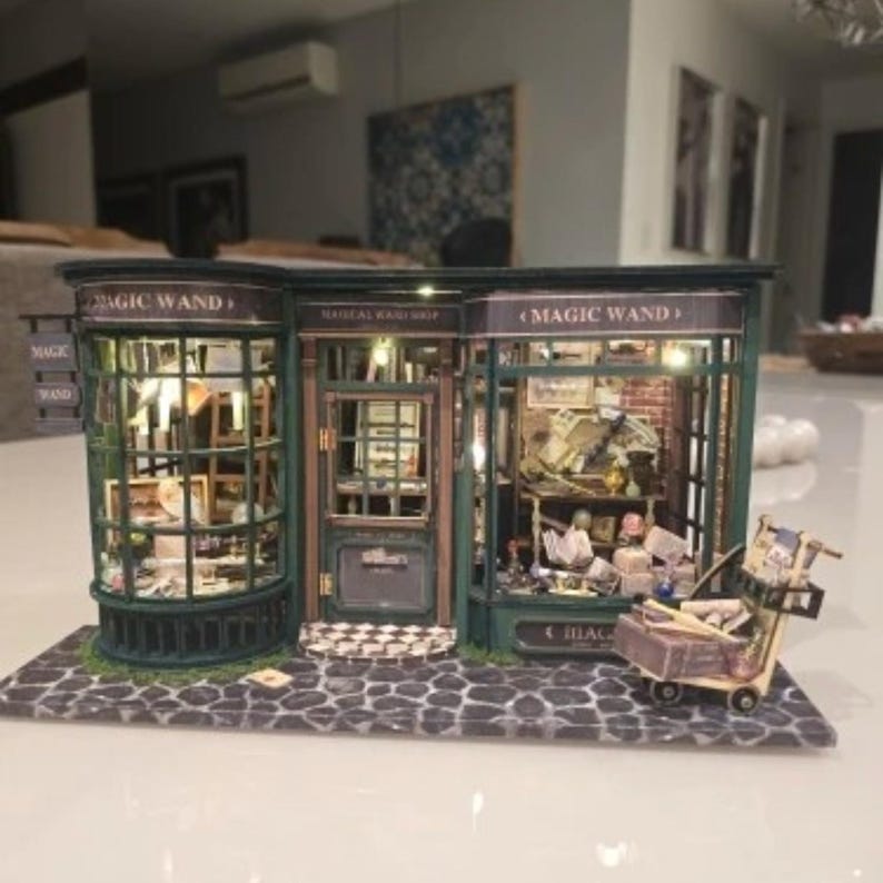 Miniature Magic Wand Shop | DIY 3D Wooden Puzzle | Decorative Bookends ...