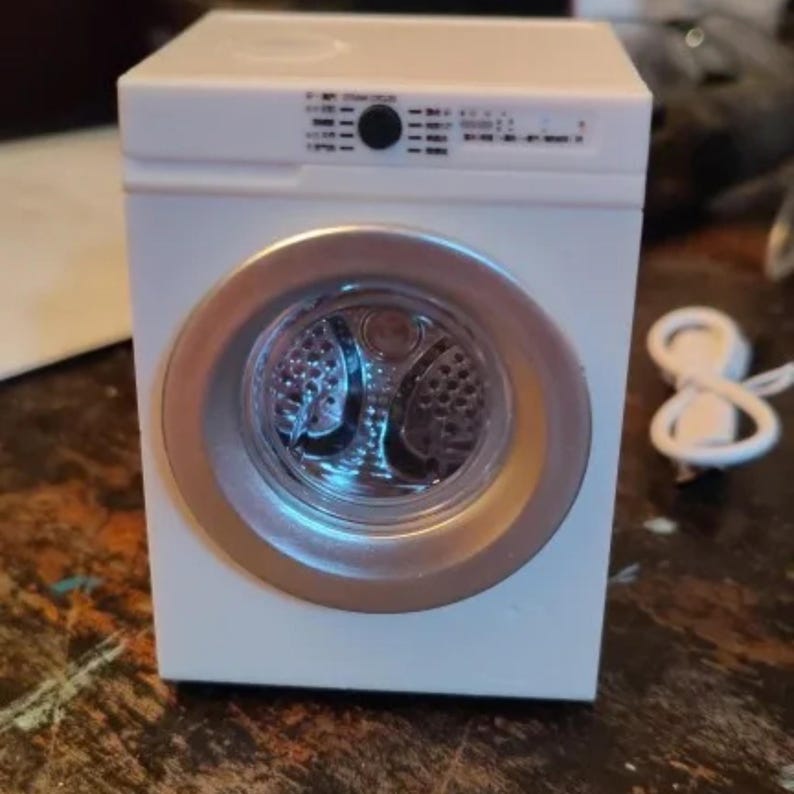 1:12 Scale Working Miniature Washing Machine – Dollhouse Laundry ...