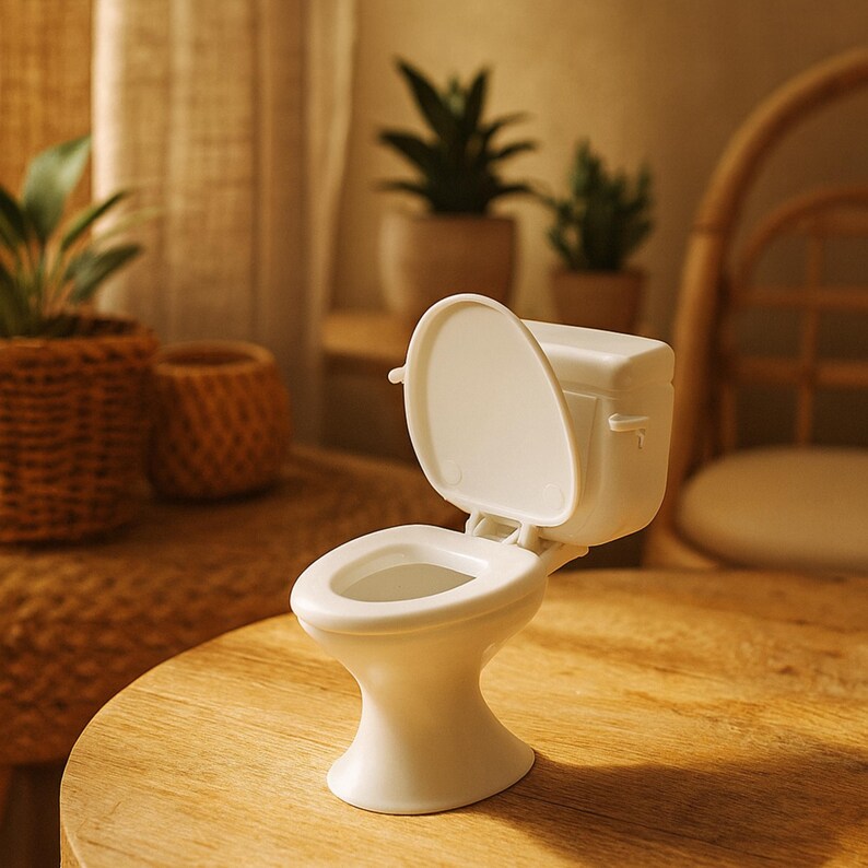 1:6 Scale Miniature Toilet | Functional Dollhouse Toilet | Doll ...