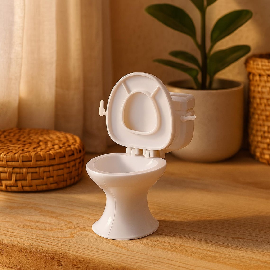 1:6 Scale Miniature Toilet | Functional Dollhouse Toilet | Doll ...