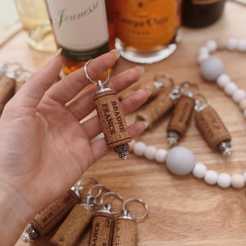 Wine Cork Keychain - Etsy