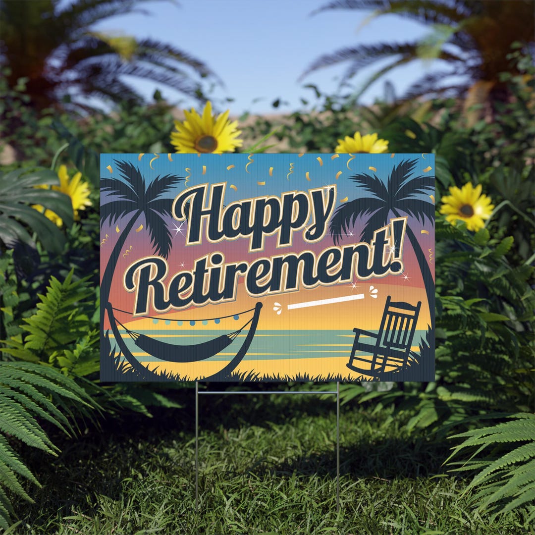 Happy Retirement Sign - Etsy
