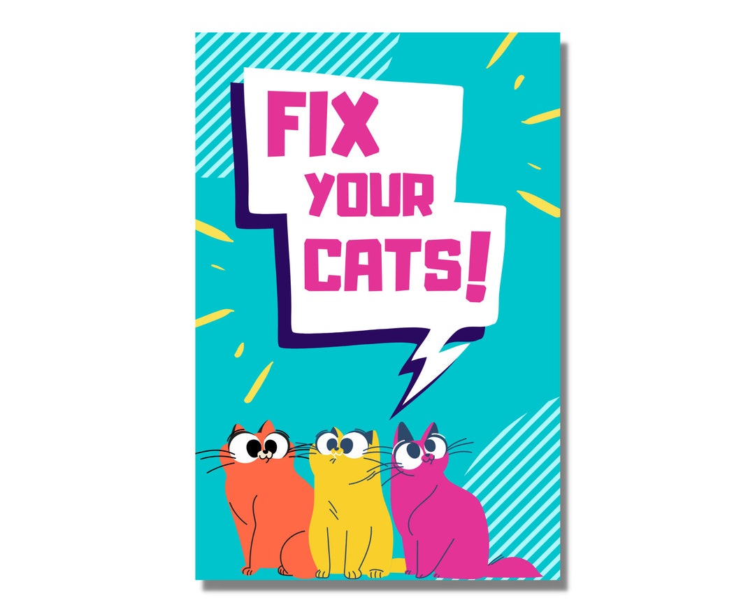 Fix Your Cats Vinyl Sticker - Etsy