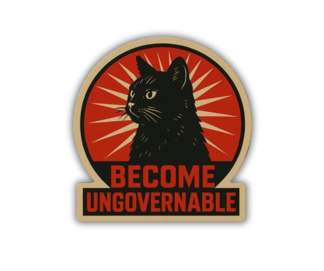 Become Ungovernable Soviet Cat Sticker – Anarchist Vinyl Decal for ...