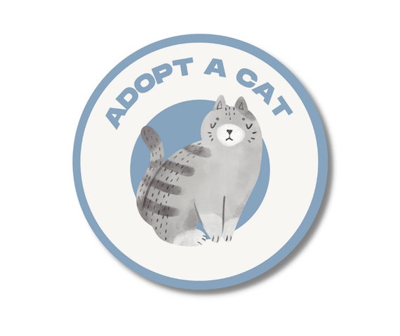 Adopt a Cat Vinyl Decal - Etsy