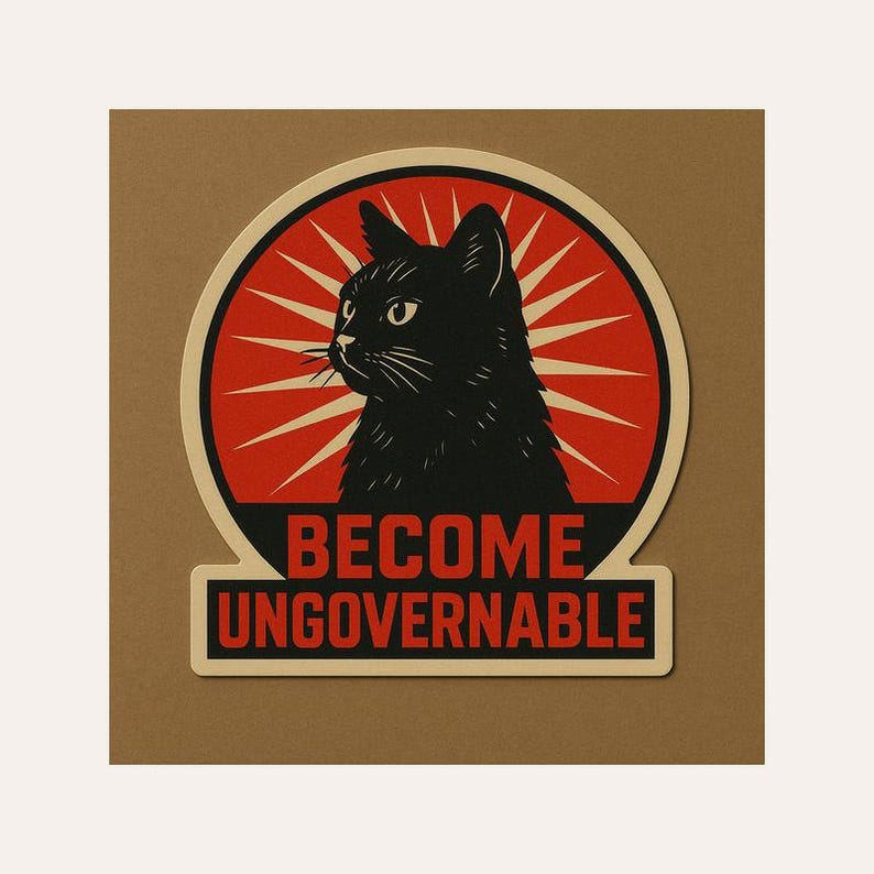 Become Ungovernable Soviet Cat Sticker – Anarchist Vinyl Decal for ...