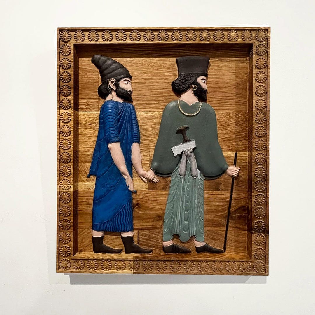 Painting, Ambassador and Soldier, Syrian Tribe, Bas-relief, Persepolis ...