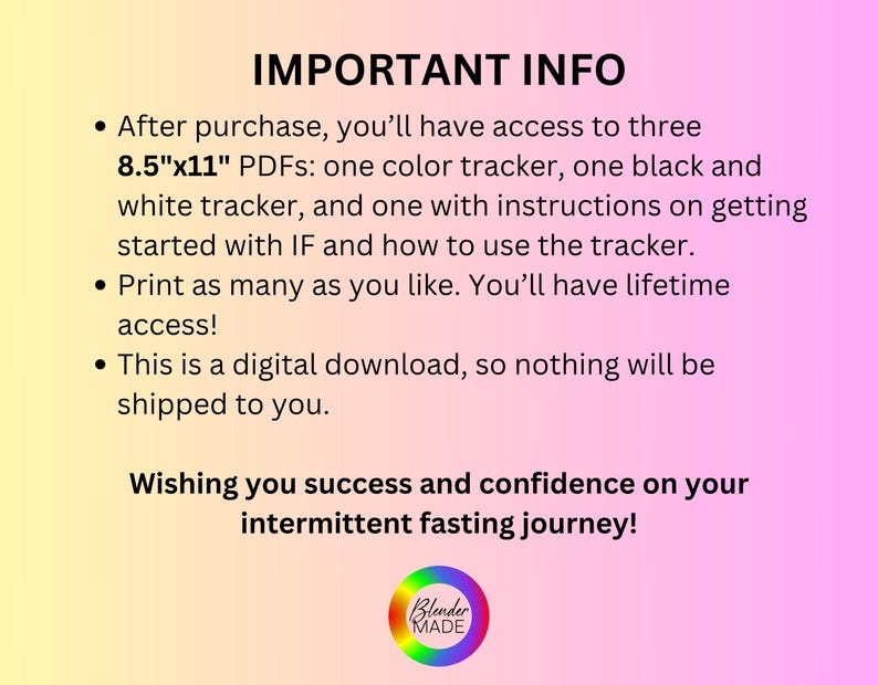 Printable Weekly Intermittent Fasting Tracker (PDF) - Etsy