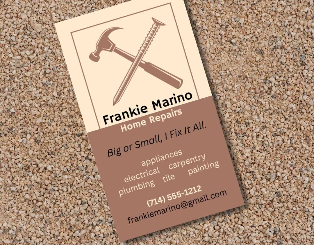 Handyman Business Card Template | Repair Service | Edit in Canva - Etsy