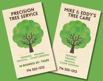 Customizable Landscaping Business Card Template, Tree Business Card ...