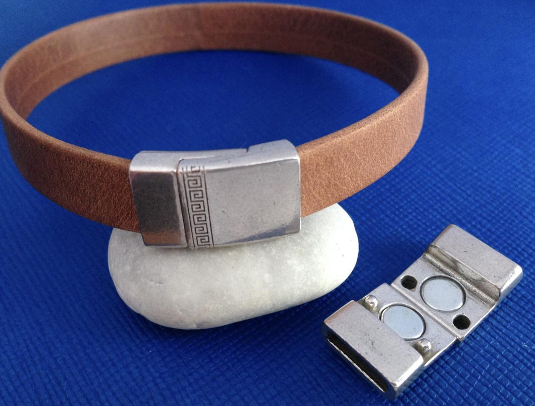 Flat Magnetic Clasp 10x2mm, Clasps for Flat Leather Bracelets, Jewelry ...