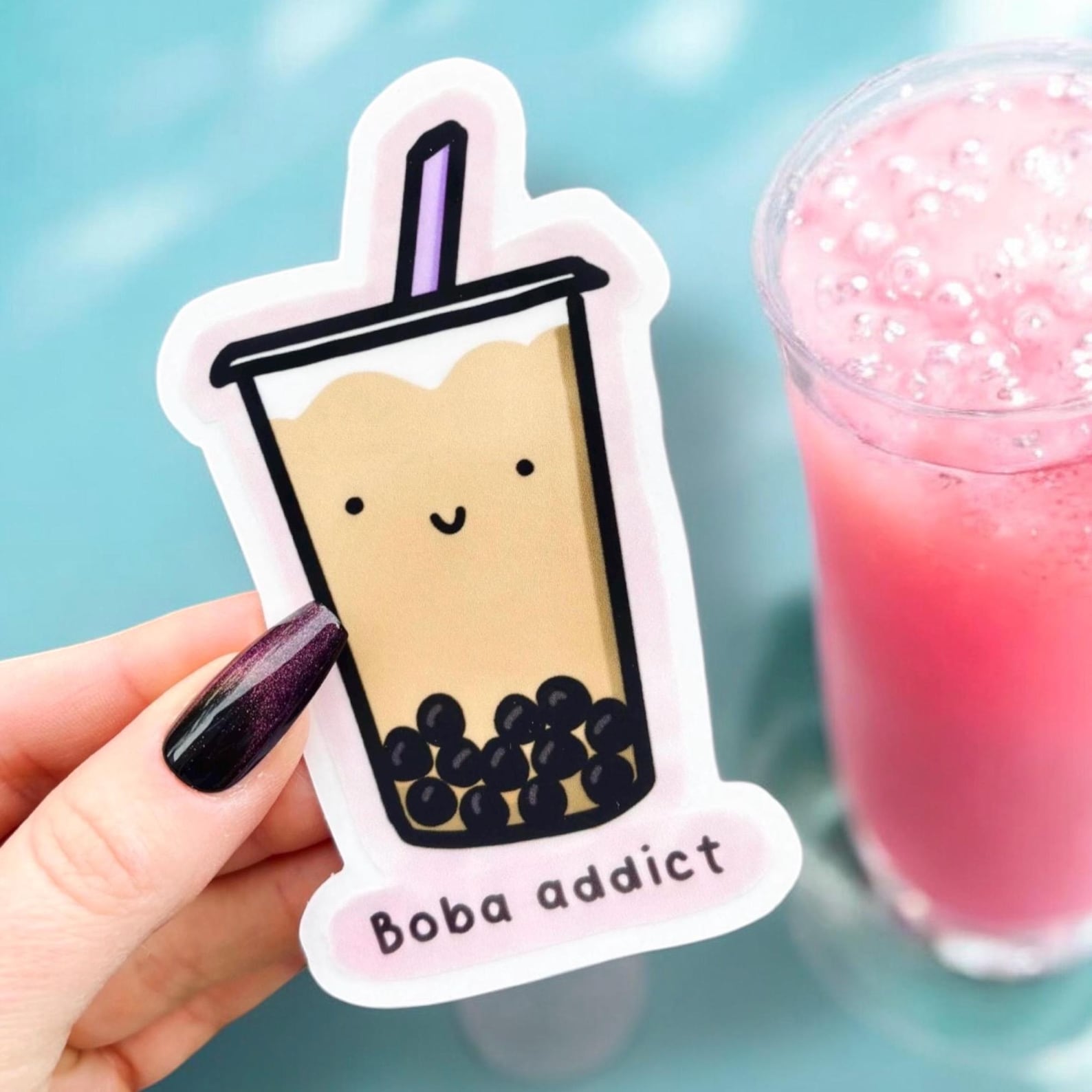 Boba Addict Bubble Tea Clear Sticker Decal Laptop Waterbottle - Etsy