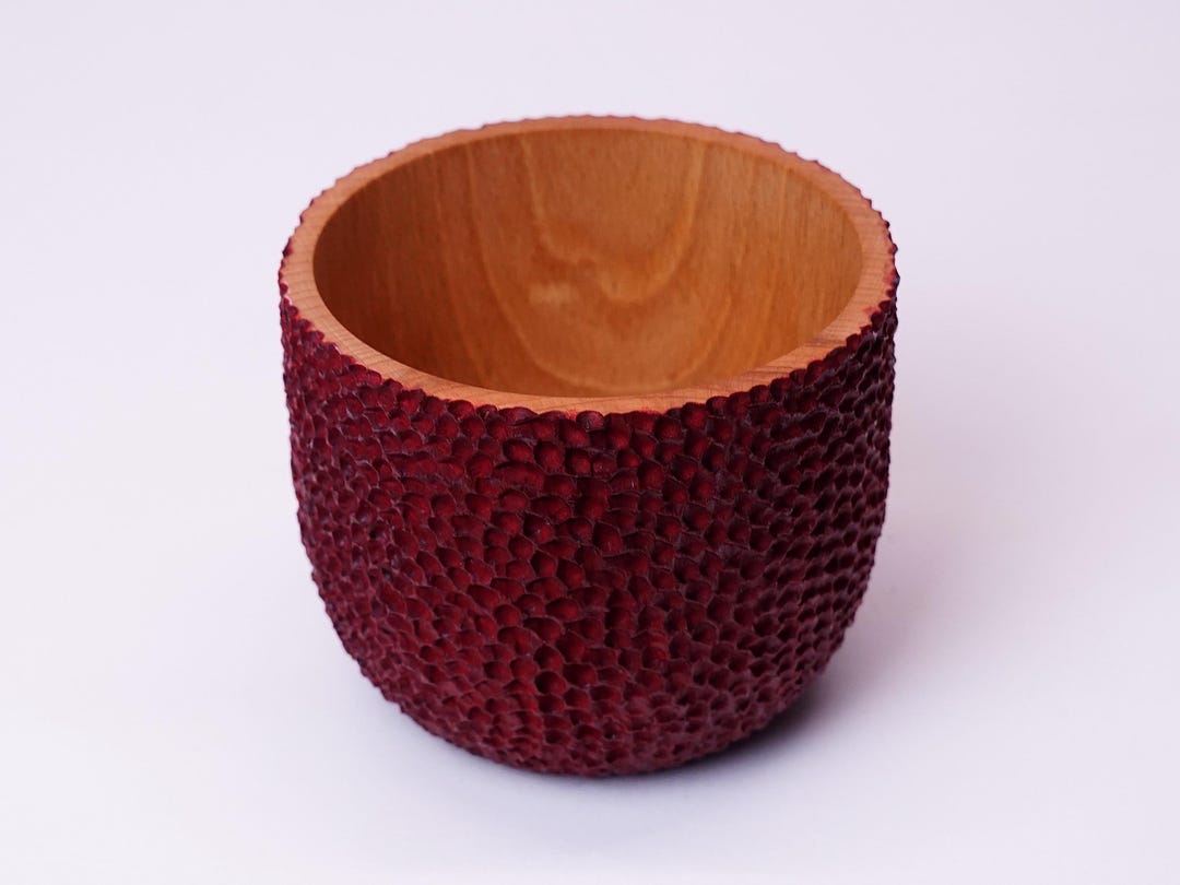 Red Textured Bowl (beech Wood) - Etsy