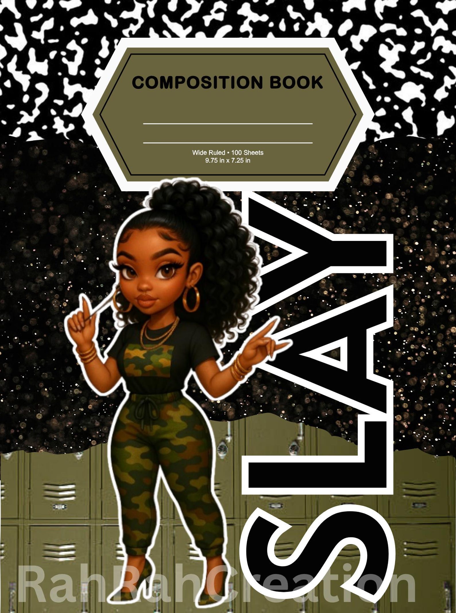 Slay Camo Notebook Cover PNG: Back to School Digital Print - Etsy